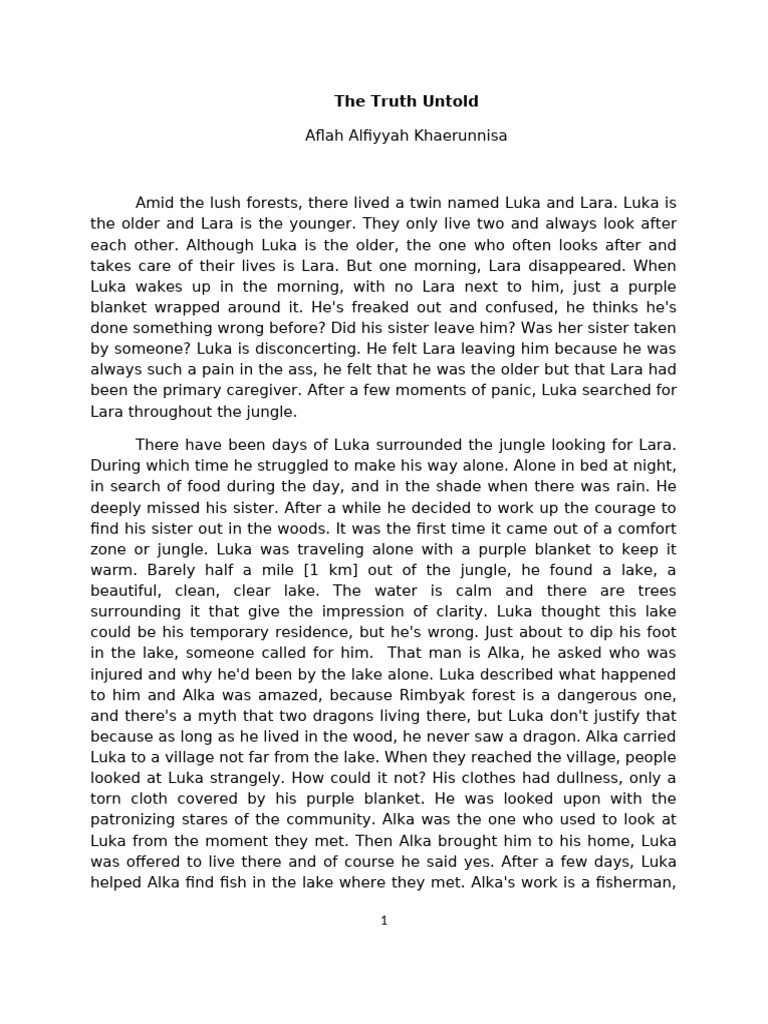 Story (1) - The Truth Untold | PDF