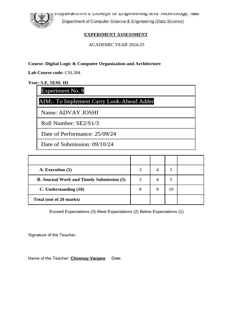 Experiment 9 Pdf Logic Gate Mathematics