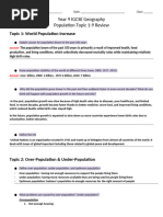 IGCSE Geography: Population Questions | PDF | Human Migration ...