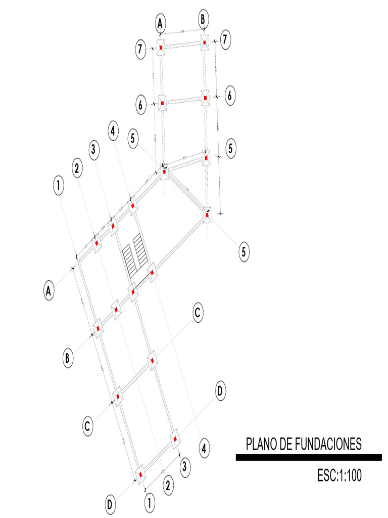 Plano de Fundaciones 1:100 | PDF