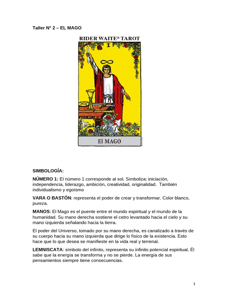 2) Taller Tarot - EL MAGO | PDF | Mente inconsciente | Sueño
