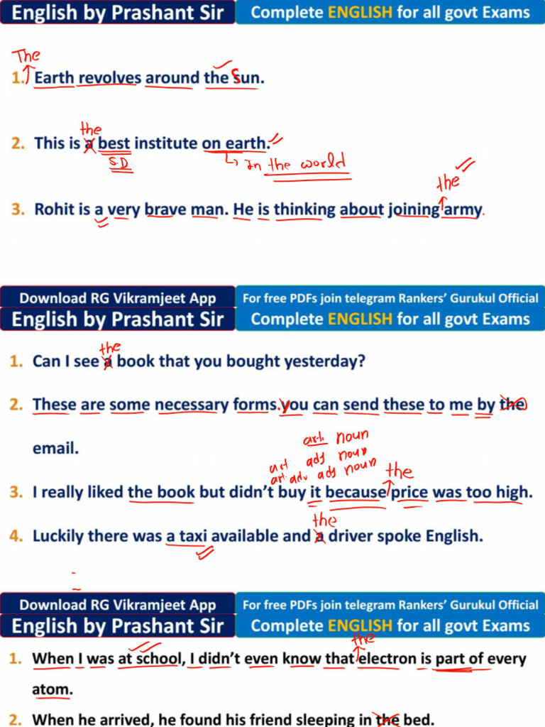 174) (GRAMMAR) (ARTICLE) Article Practice | PDF
