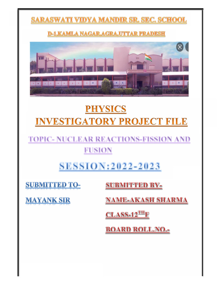 physics file | PDF | Nuclear Reaction | Nuclear Fission