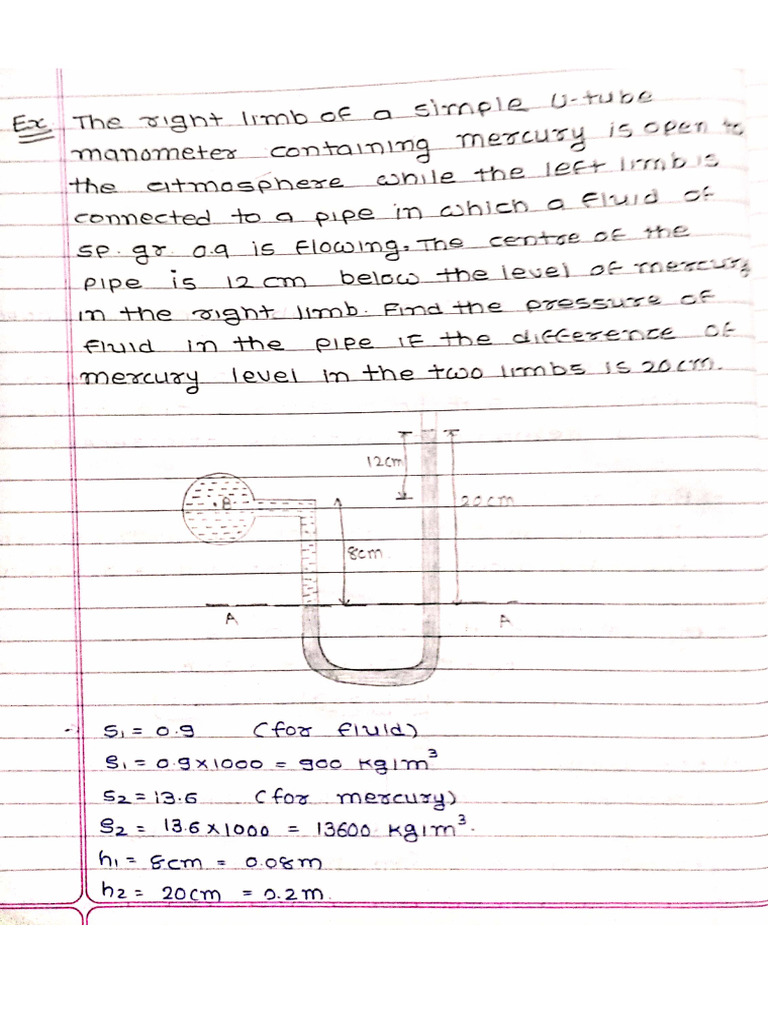 Manometer Example | PDF