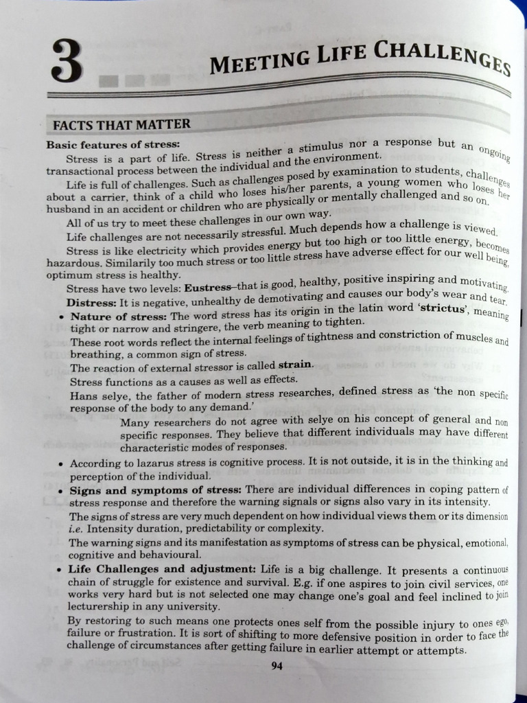 Chapter 3 Psychology | PDF | Stress (Biology) | Social Support