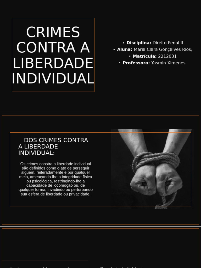 Crimes Contra A Liberdade Individual | PDF | Crimes | Crime e Violência