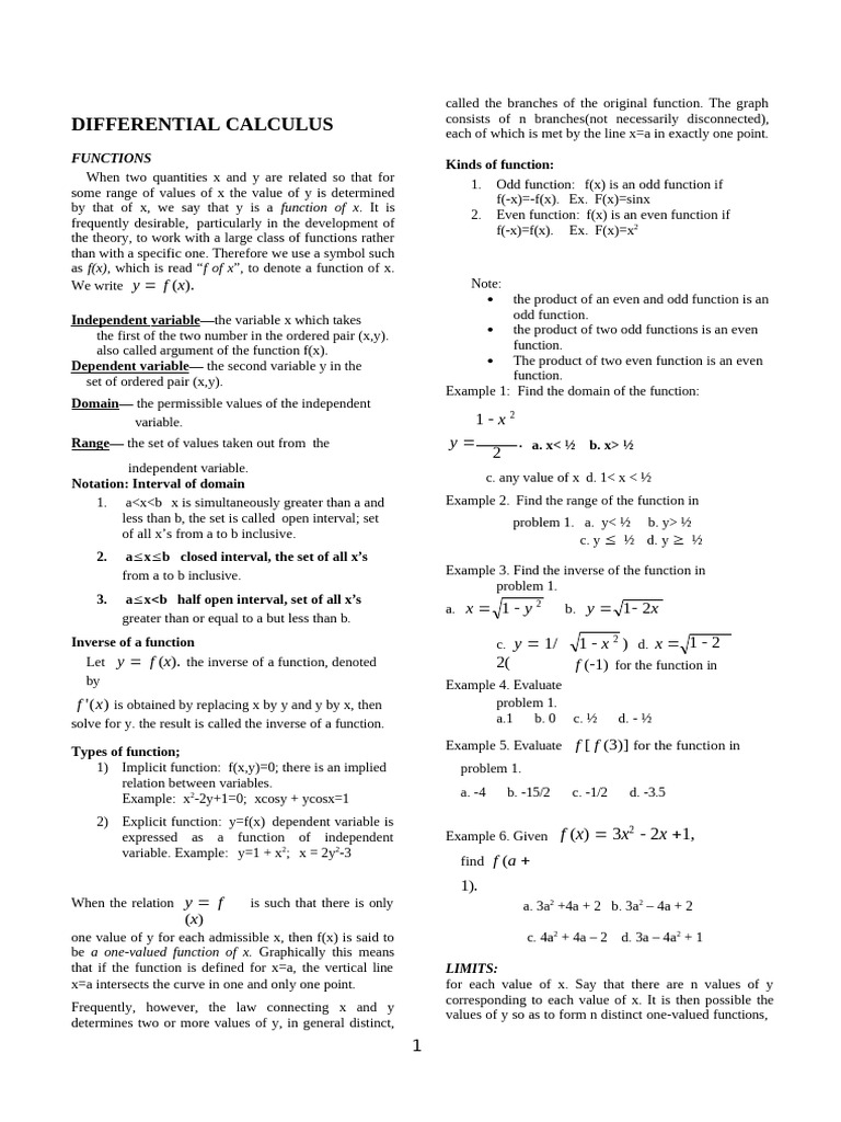 Differential Calculus Basics | PDF | Curvature | Function (Mathematics)