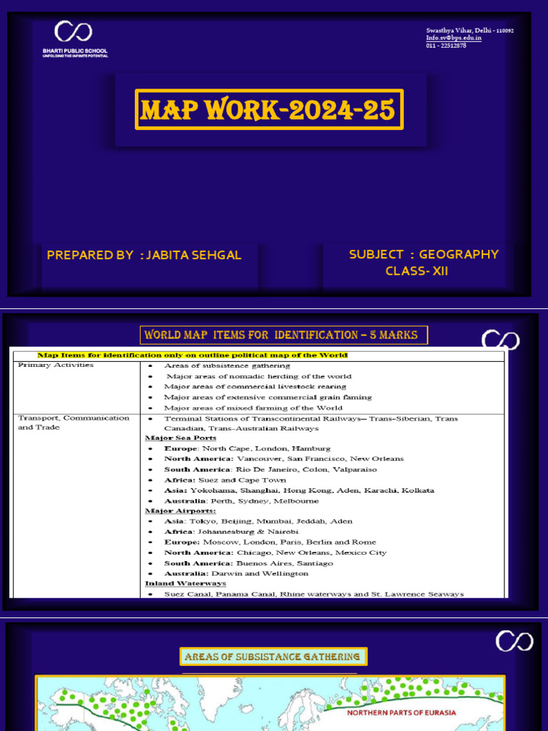 Class Xii Map Work 24-25 | PDF | Agriculture