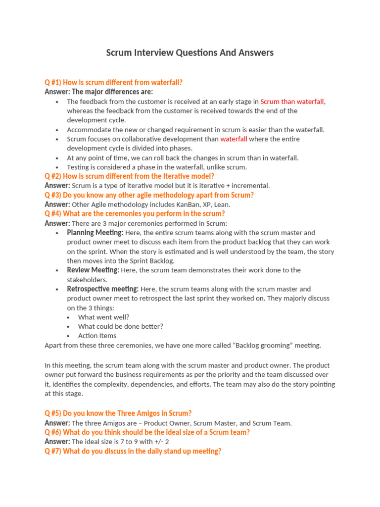 30 Scrum Interview Questions1 | PDF | Scrum (Software Development) | Software Development Process