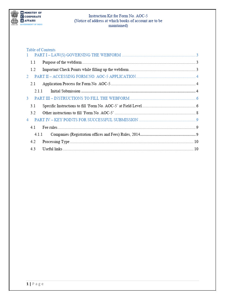 AOC-5 Webform Instruction Guide | PDF | Login | User (Computing)