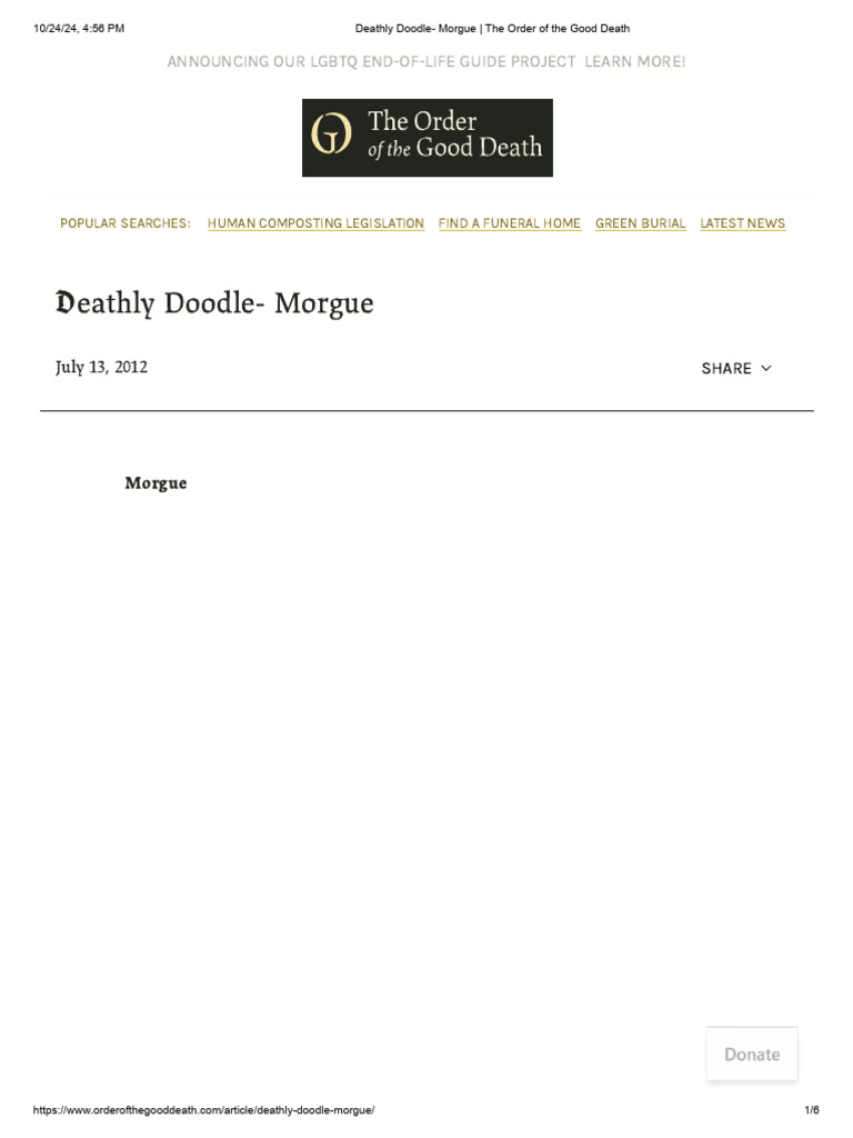 Deathly Doodle - Morgue - The Order of The Good Death | PDF | Morgue ...