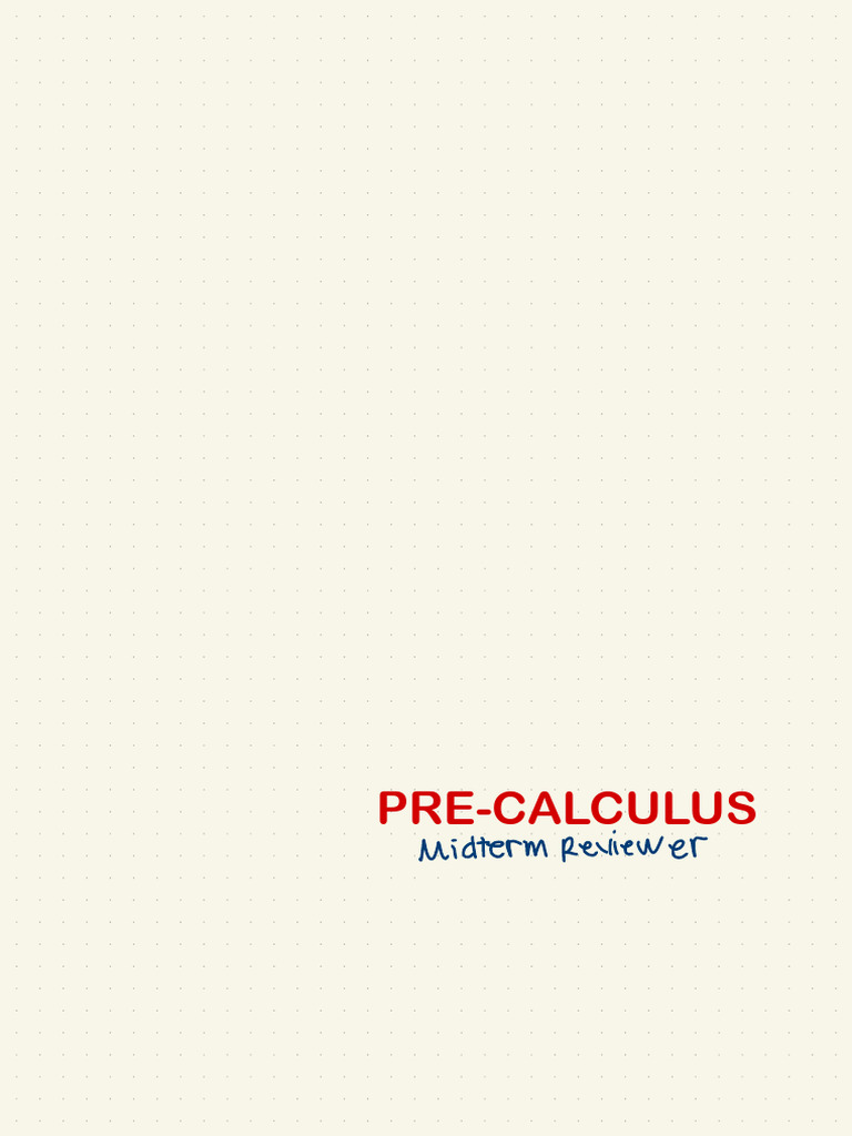 Precal Midterm Reviewer | PDF | Mathematical Objects | Pi