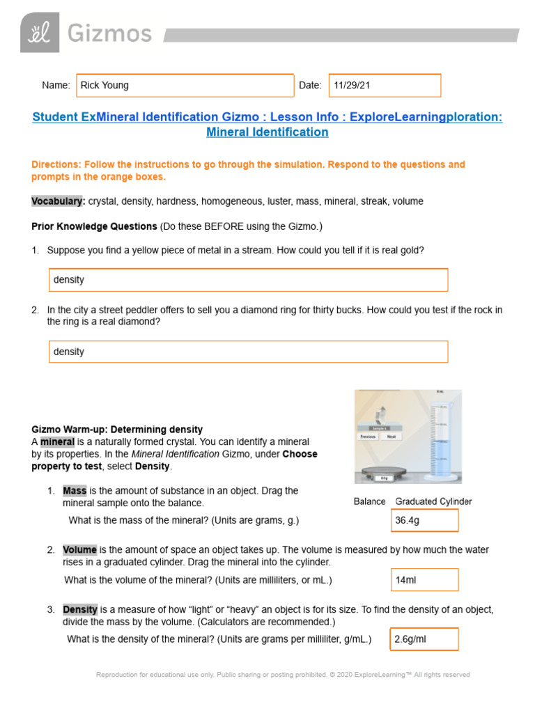 Gizmo Mineral Identification | PDF | Minerals | Materials