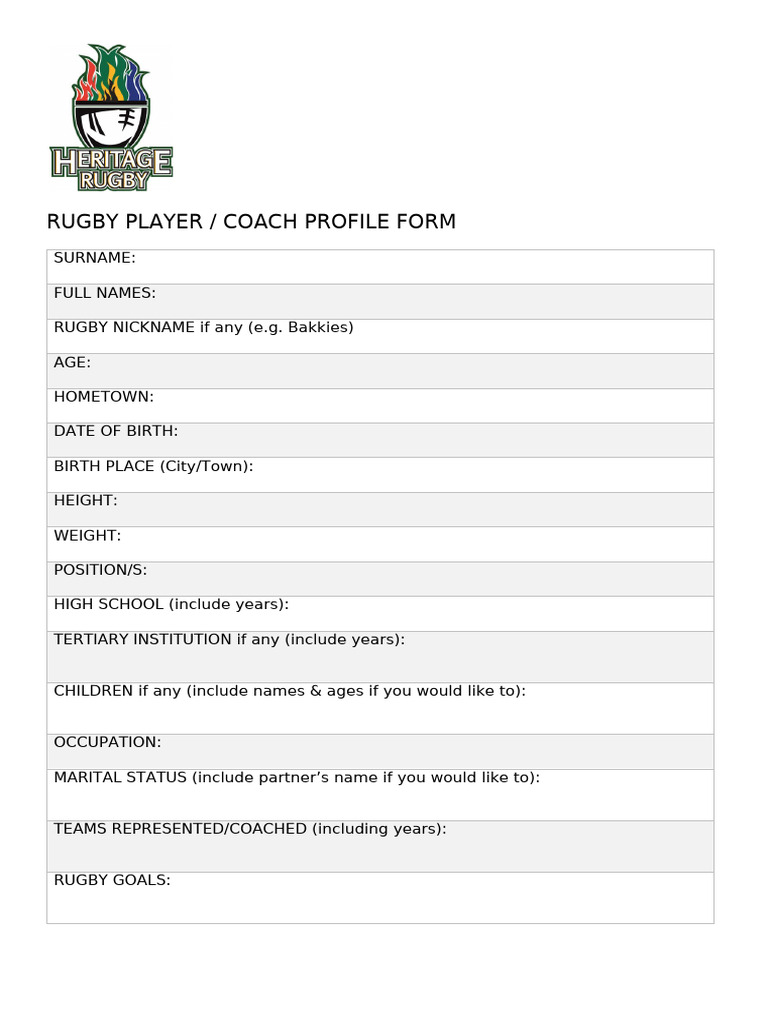 Profile Form | PDF