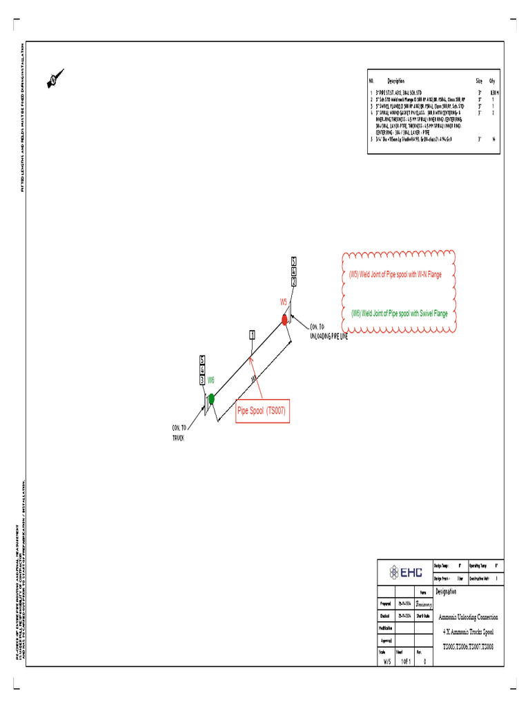 Pipe Spool (TS007) Weld Map | PDF