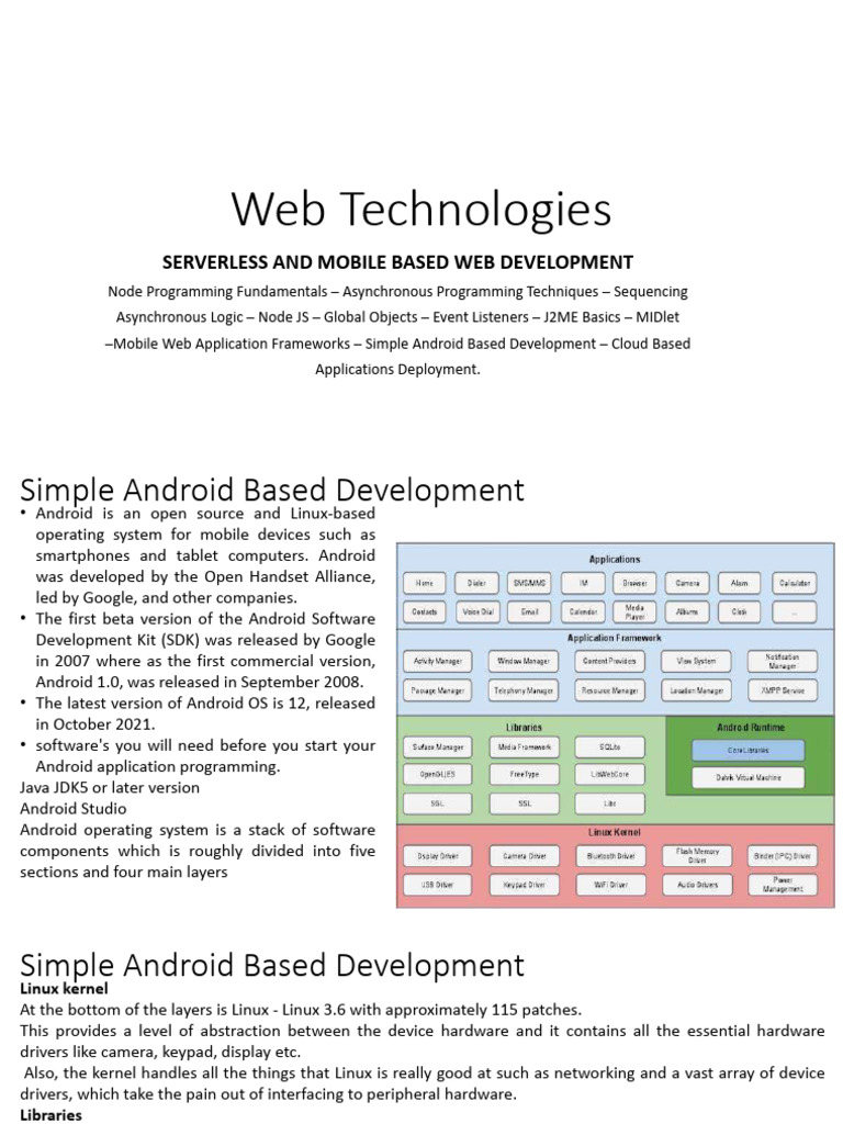 Web Technologies-Unit-5-Part-3 | PDF | Platform As A Service | Android (Operating System)