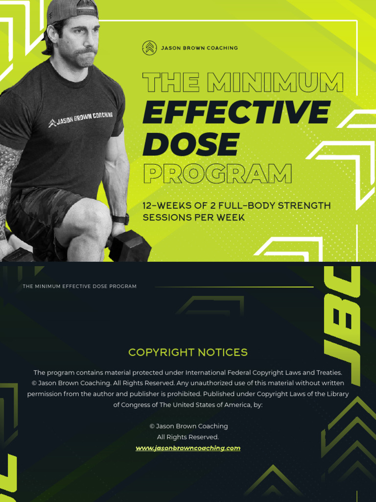 Jason Brown Coaching - The Minimum Effective Dose Program | PDF ...
