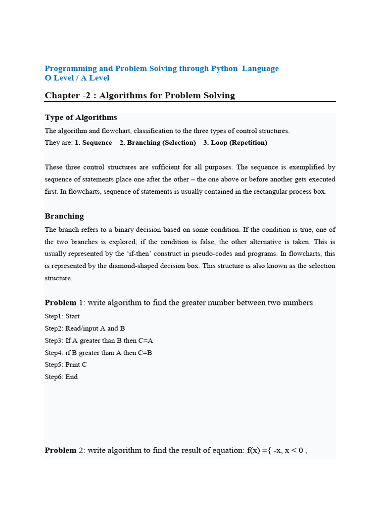 ALevel 1 Python 30mar SS | PDF | Control Flow | Algorithms