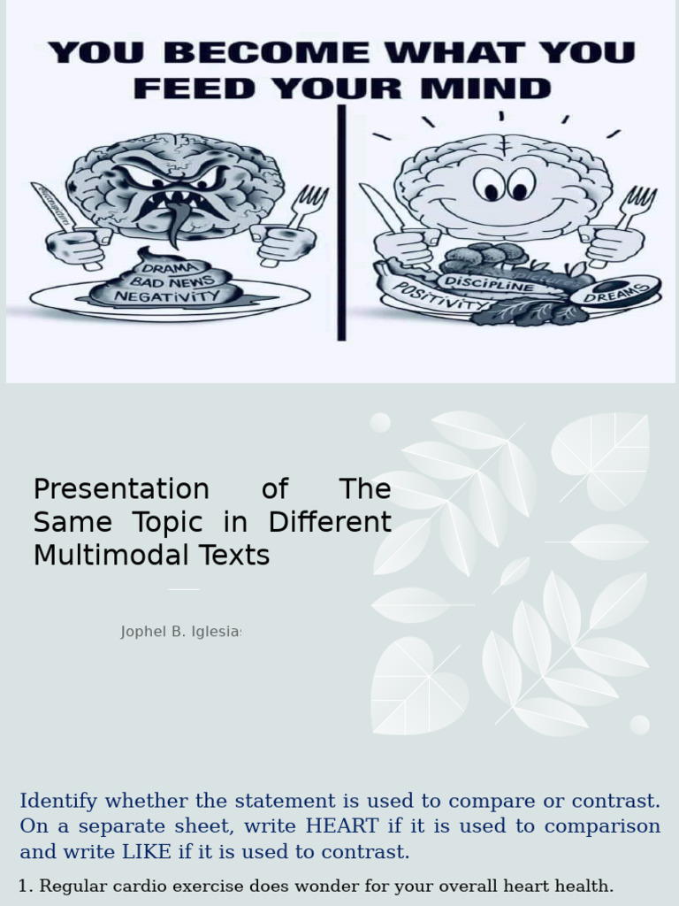Presentation of The Same Topic in Different Multimodal Texts | PDF ...
