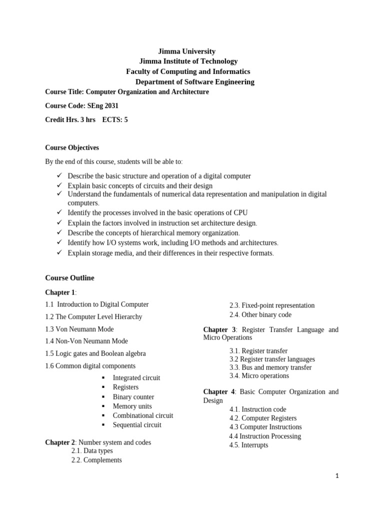 Arch Software Engineering Outline | PDF | Computer Data Storage ...