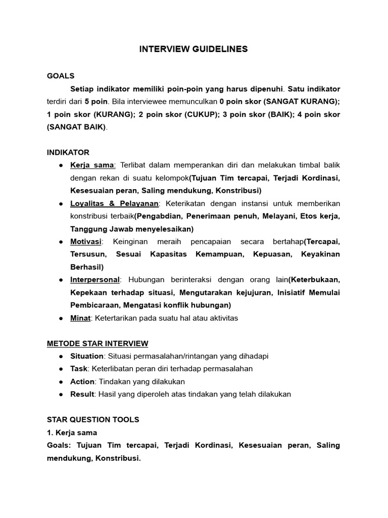 Interview Guideline | PDF