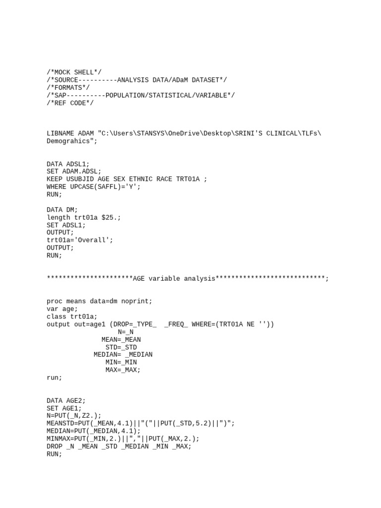 Demographics Table Code | PDF