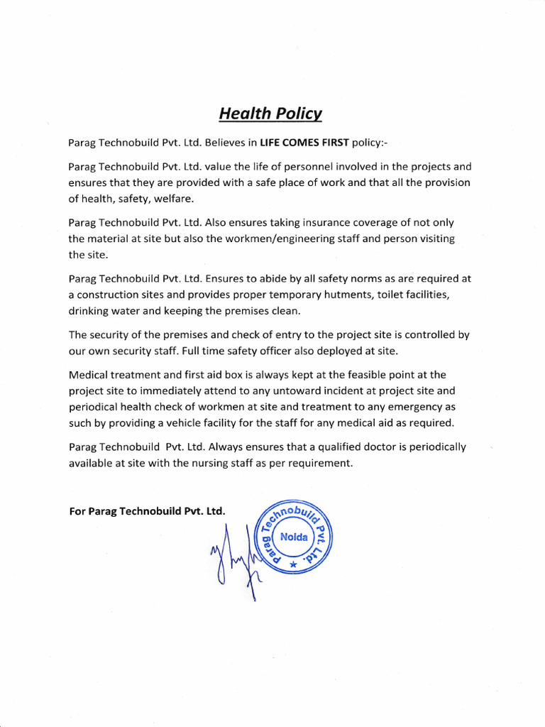 HSE POLICY - SIGNED | PDF