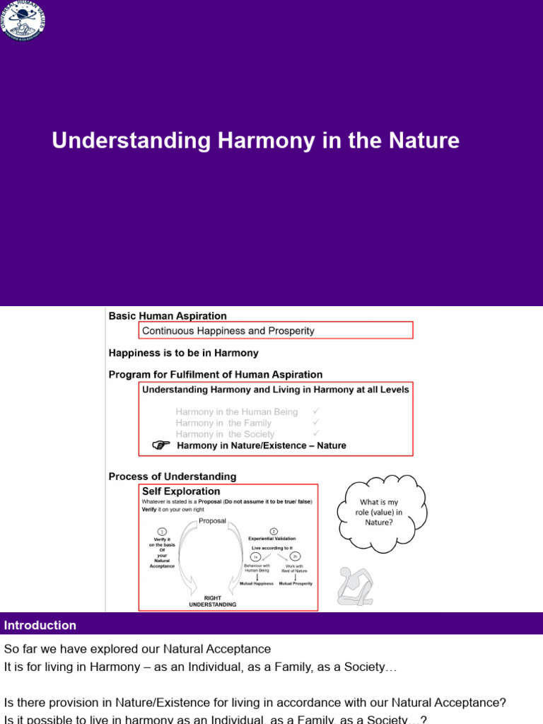 Unit-4 Harmony in Nature-Existence | PDF | Happiness | Nature