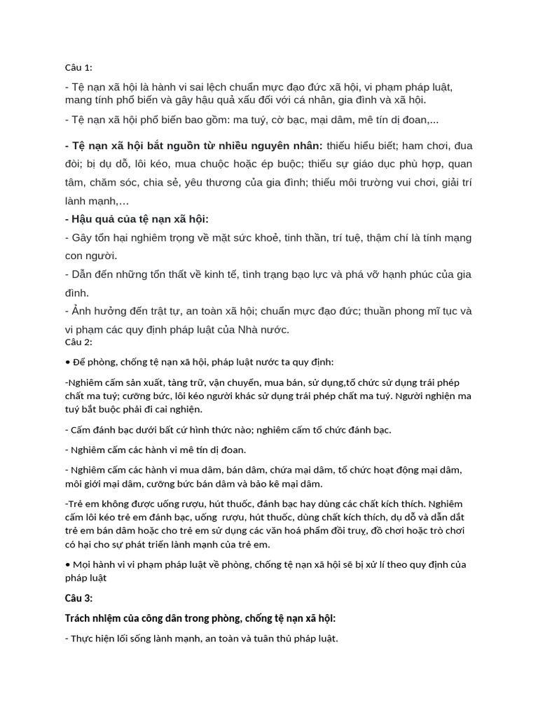 Đề cương GDCD | PDF