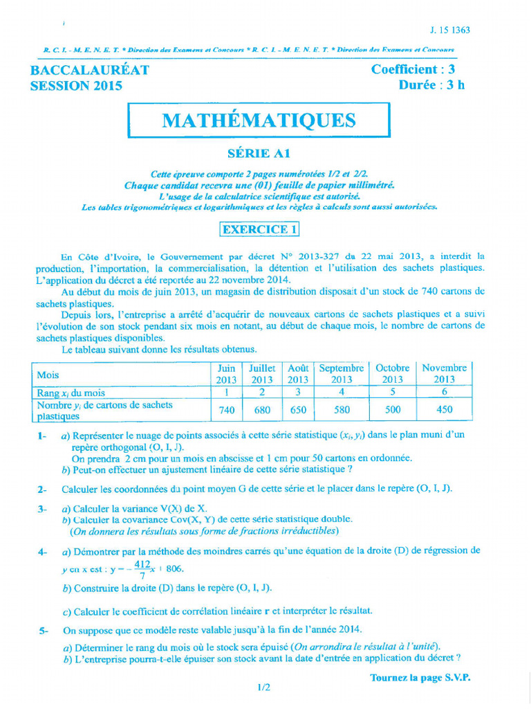 bac-a1-math-2015 | PDF