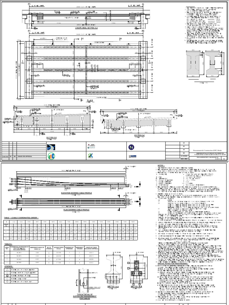 DRAWINGS OF SUPERSTRUCTURE CH 264+650 FOR 30M SPAN | PDF | Civil Engineering | Structural ...