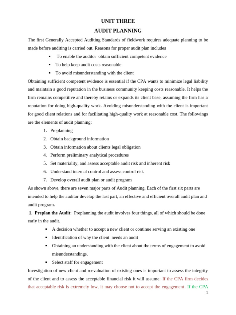 Audit I Ch Iii Pdf Audit Internal Control