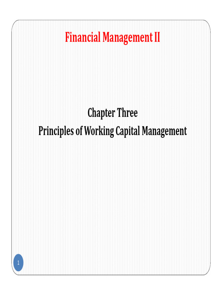 Working Capital Management Basics | PDF