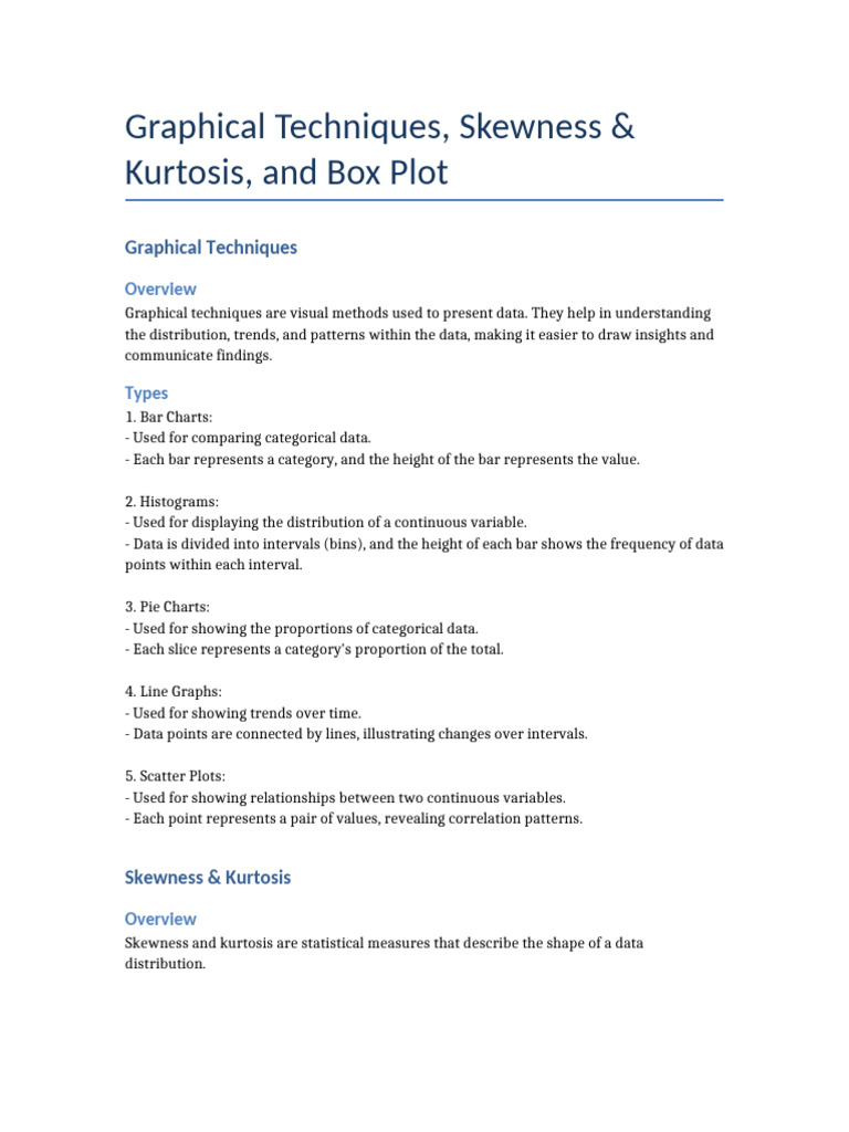 Day3-Graphical Techniques Skewness Kurtosis Box Plot | PDF ...