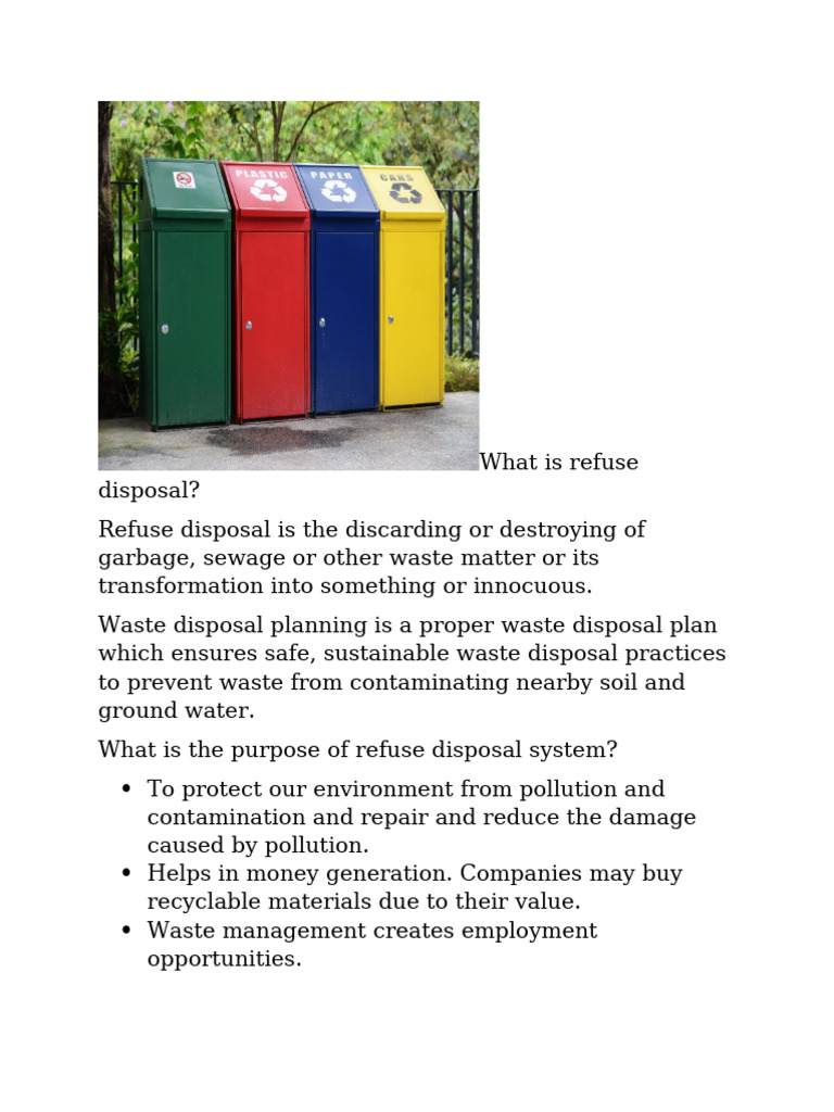 What Is Refuse Disposal | PDF