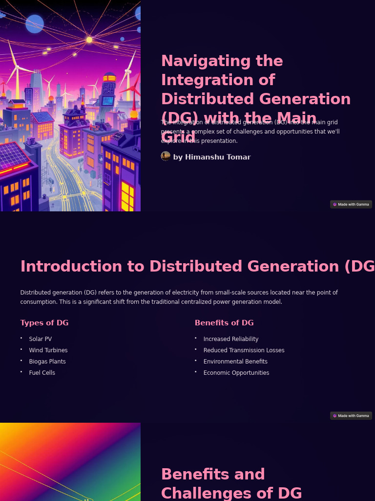 Navigating The Integration of Distributed Generation DG With The Main Grid | PDF | Electrical ...