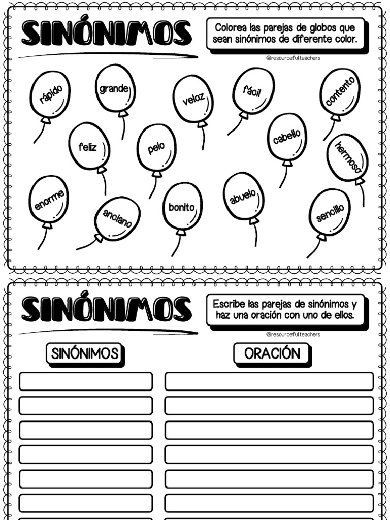 Ficha Sinónimos | PDF