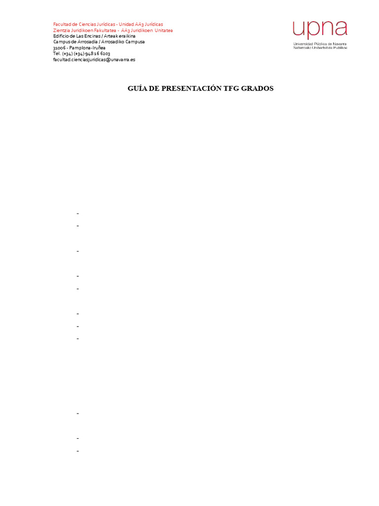 Guía presentación TFG | PDF | Caso de ley | Bibliografía