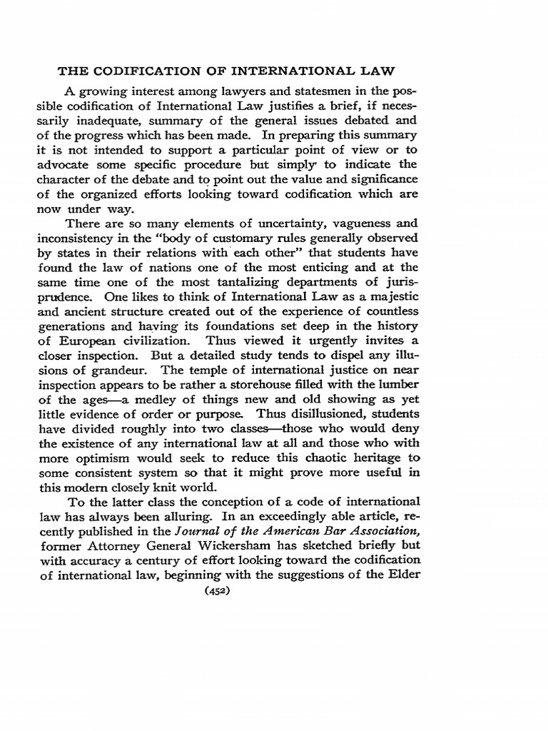 The Codification of International Law | PDF | International Law ...