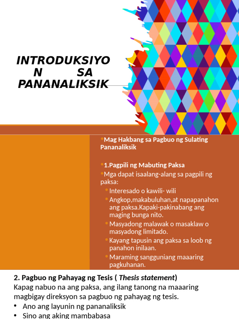 Introduksyon Sa Pananaliksik 1 | PDF