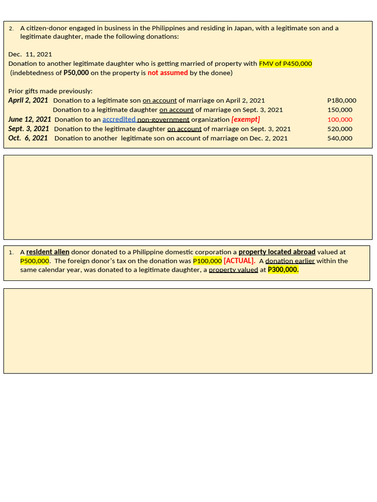 Donor's Tax Return | PDF