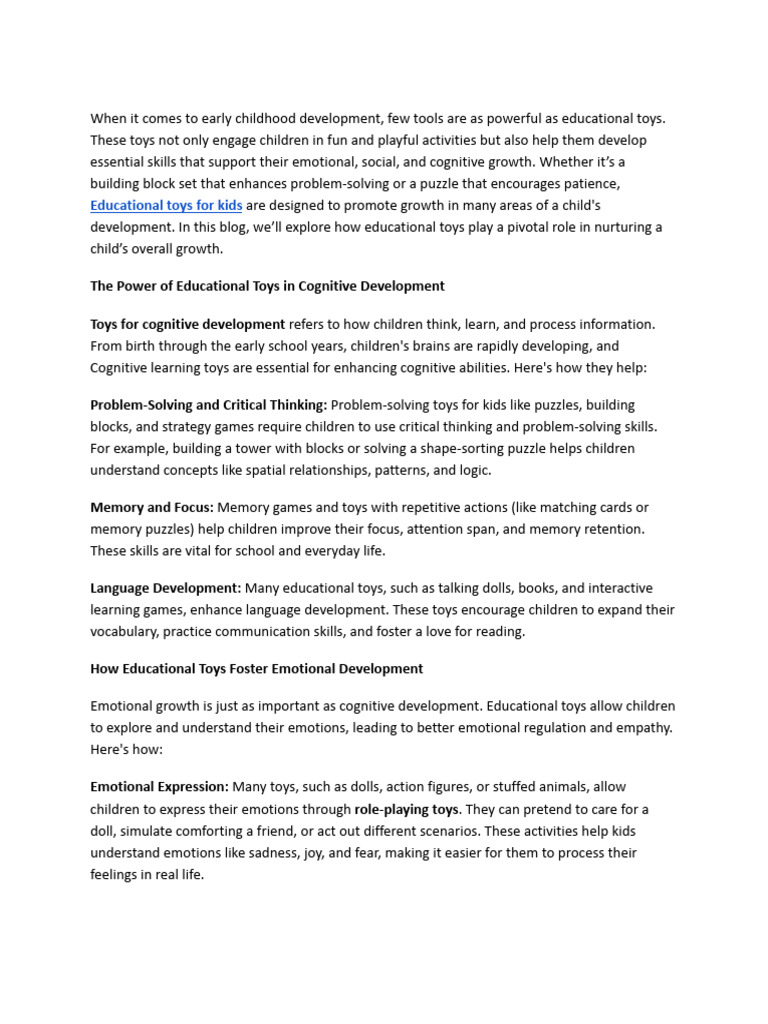 How Educational Toys Support Emotional, Social, And Cognitive Growth in ... How Educational Toys Support Emotional, Social, And Cognitive Growth in ...