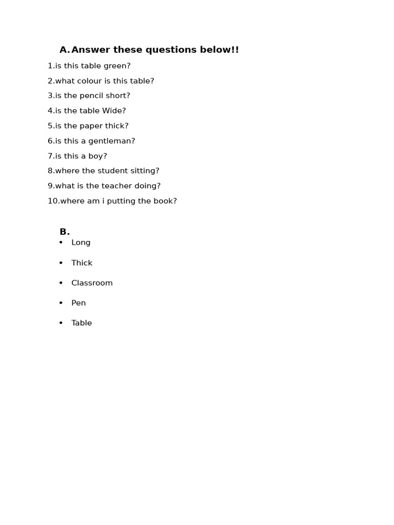 Oral Exam New Students. | PDF