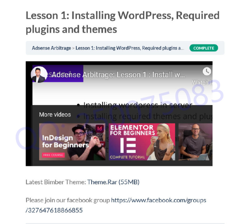 01-Lesson 1 Installing WordPress, Required Plugins and Themes | PDF