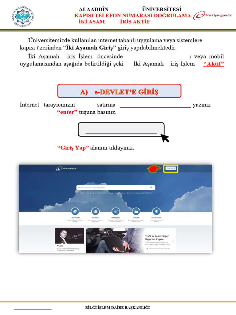 E Devlet Iki Asamali Giris | PDF