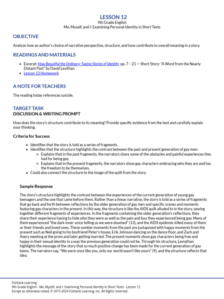 lesson_12 | PDF | Reading Comprehension