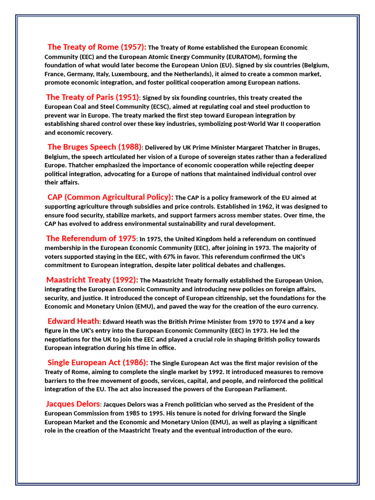 British Civ | PDF | European Union | Maastricht Treaty
