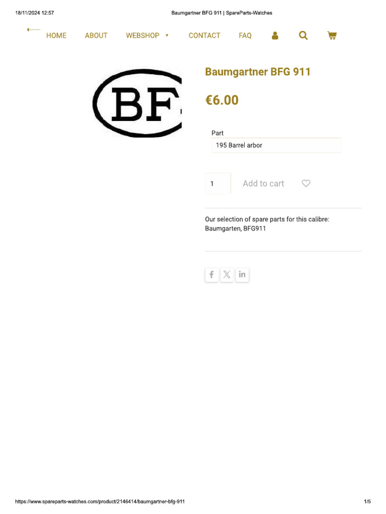 Baumgartner BFG 911 - SpareParts-Watches | PDF