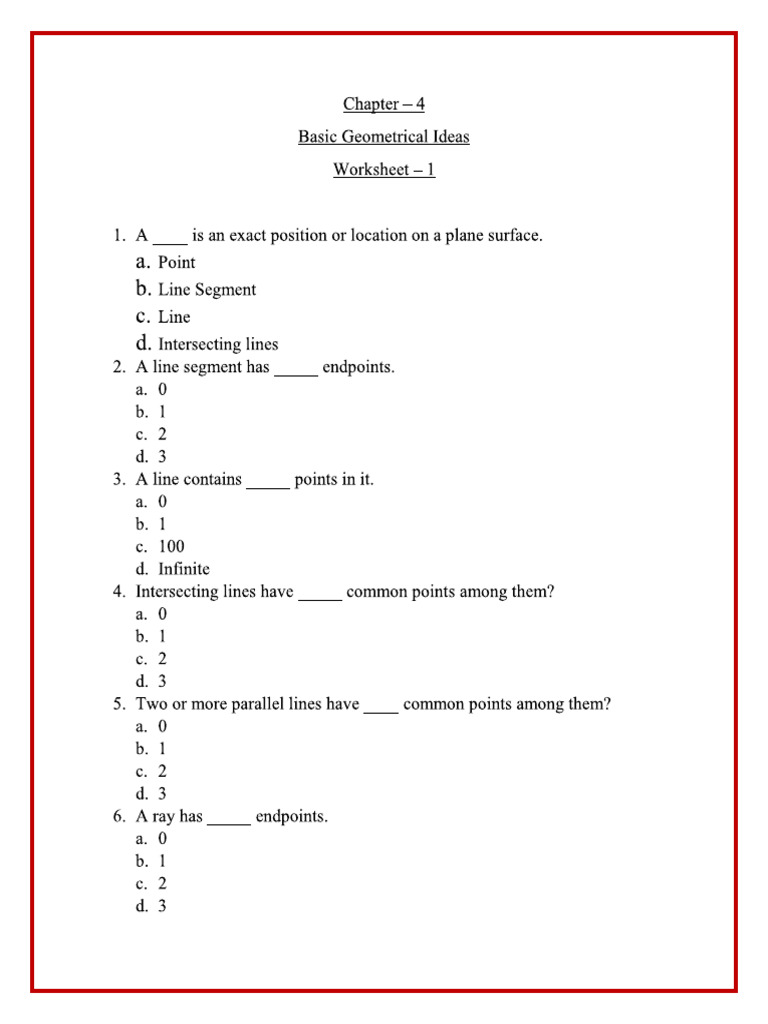 C6 basic geometry WS1 | PDF