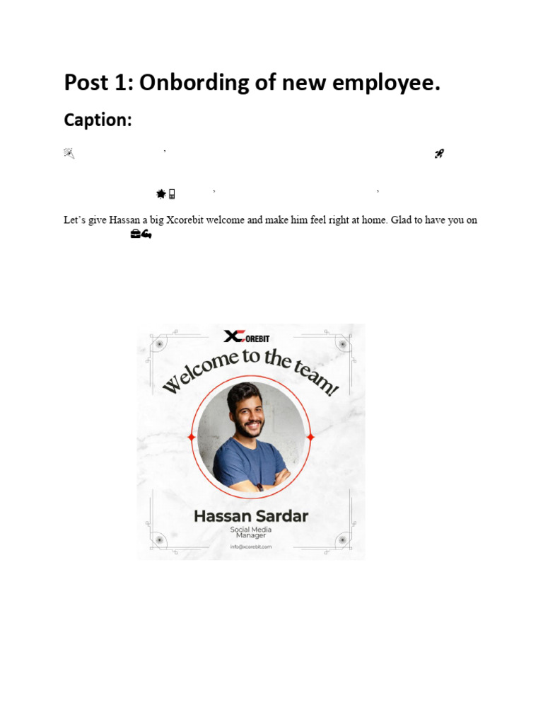 Hassan Sardar Onbording and 14th Augest Post | PDF